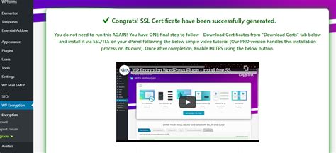 generate and install ssl certificates using wordpress plugin ~ solutions