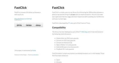 fastclick js eliminate the 300ms delay on mobile