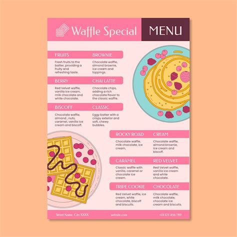 Free Vector Creative Hand Drawn Waffle Special Menu