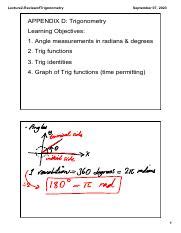 Review Of Trigonometry Angle Measurements Trig Functions Course Hero