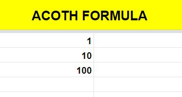 ACOTH FORMULA in Google Sheet How to Use ACOTH FORMULA in Google Sheet ACOTH সতৰটৰ কছ