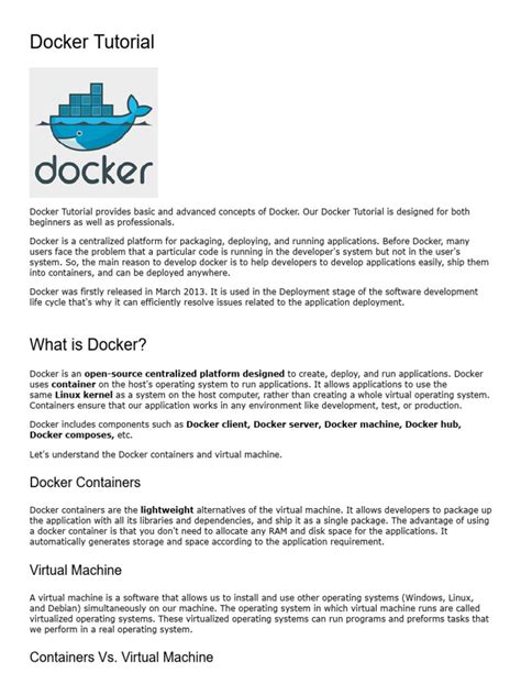 Learn Docker Tutorial Javatpoint Merged Pdf Operating System