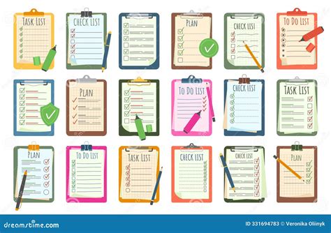 Plan Or To Do List In Notepad Checklist Task List Doodle Vector Illustration Isolated On