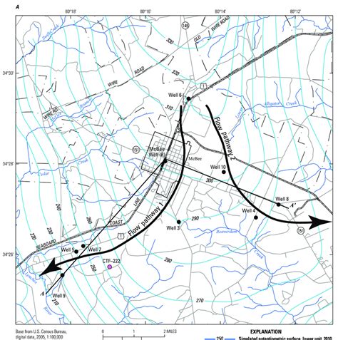 Idealized Groundwater Flow Pathways A 1 And 2 Depicted On The 2010