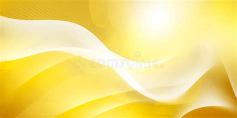 Abstract Yellow And White Wave Design With Smooth Gradient And Flowing Energy Lines Stock