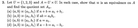 Solved Let U And A UU In Each Case Show That Chegg Com