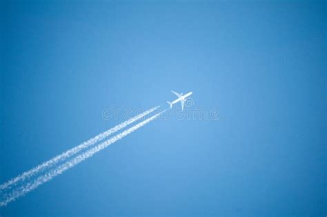 Jet White Airplane On Sky Stock Image Image Of Airport 155258035