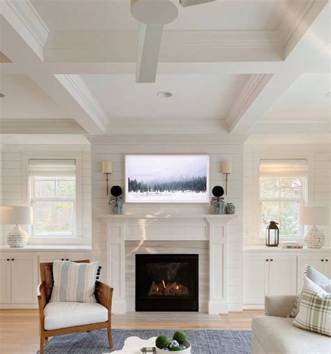 Modern Fireplace Design With Tv Above Mantel Blending Comfort And Style
