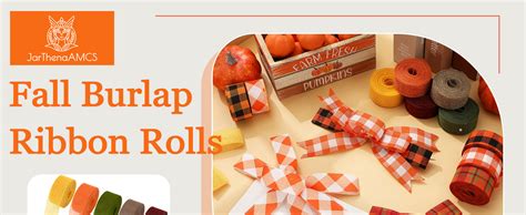 Jarthenaamcs 10 Rolls 50 Yard Fall Plaid Burlap Ribbon