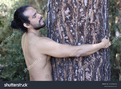 Shirtless Man Hugging Tree Stock Photo Shutterstock
