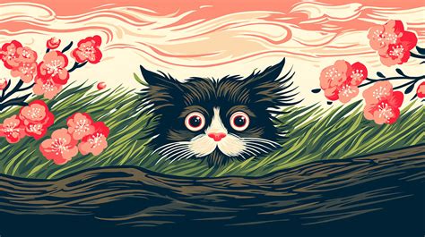 Download Whimsical Cat Garden Wallpaper