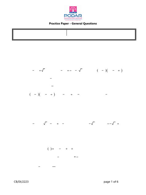 As Cb Ix Math Ch 2 Polynomials General Qs Pdf