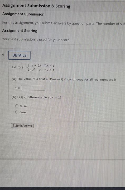 Solved Assignment Submission And Scoring Assignment Submission