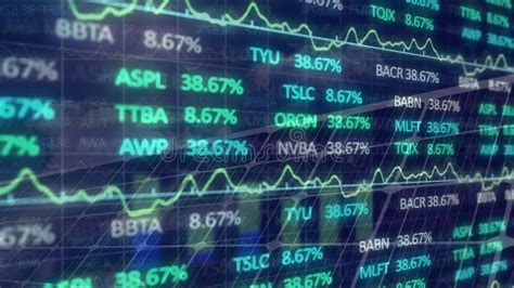 Animation Of Stock Market Data And Line Graph Moving Over Solar Panels