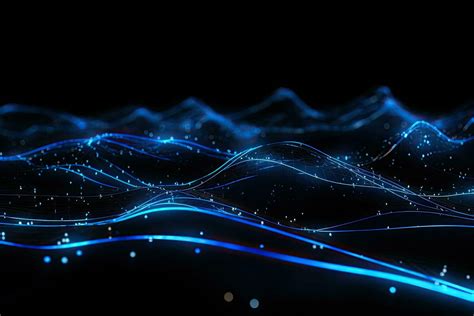 Abstract Technology Background With Glowing Lines And Particles 3d Illustration Glowing Blue