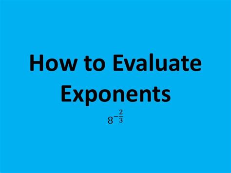 How To Evaluate Exponents Expressions YouTube