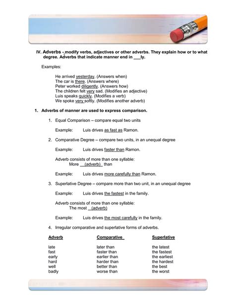 Parts Of The Speech Adverbs Pdf