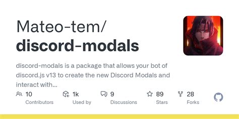 Github Mateo Temdiscord Modals Discord Modals Is A Package That