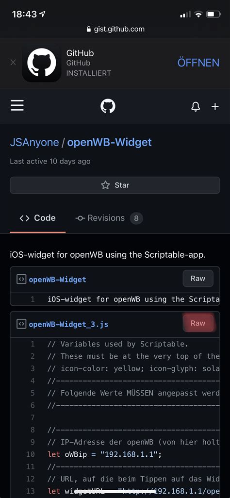 IOS Widget For OpenWB Using The Scriptable App GitHub