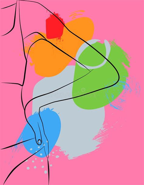 A Happy Woman One Line Drawing The Face And Hair Abstract Female