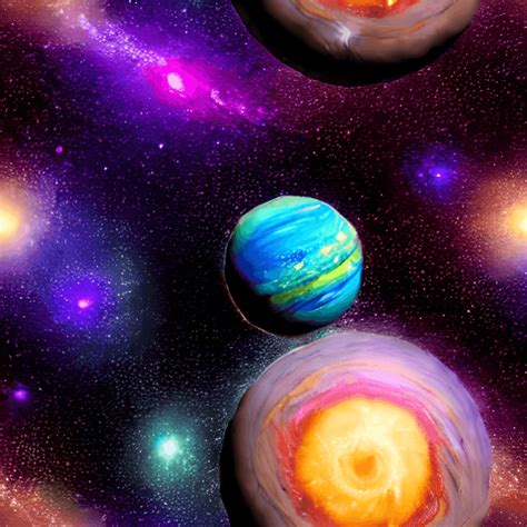 Galaxy Vibrant Seamless Planets Graphic · Creative Fabrica