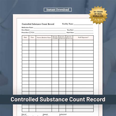 Narcotic Count Sheet Controlled Substance Inventory Report Narc Count Nursing Document Pdf