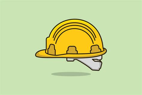 Builder Safety Helmet Vector Illustration Head Protective Equipment