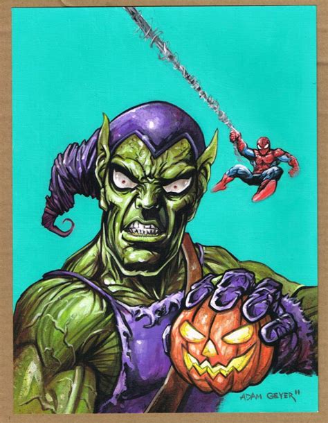 Green Goblin In Adam Geyers Marvel Characters Comic Art Gallery Room