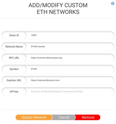 custom evm ethereum type networks