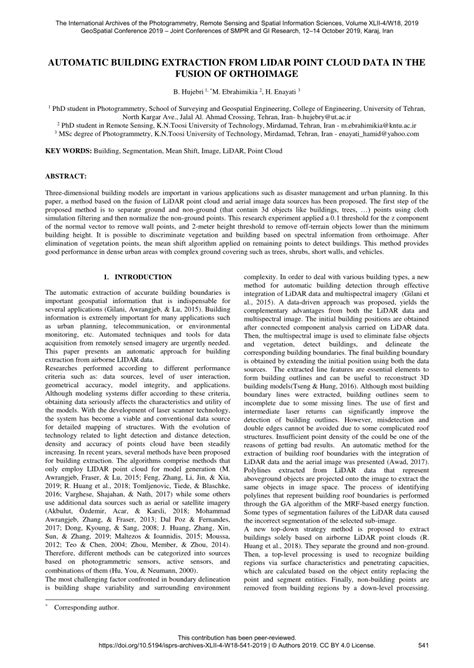 Pdf Automatic Building Extraction From Lidar Point Cloud Data In The Fusion Of Orthoimage
