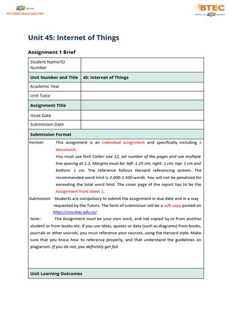 45 Iot Assignment 1 Brief Pdf Internet Of Things Software