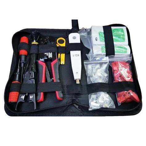 Network Tool Kit Cabling Termination Tool Set Crimping Punch Down Cable Tester Stripper Cutter