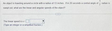 Solved An Object Is Traveling Around A Circle With A Radius Chegg