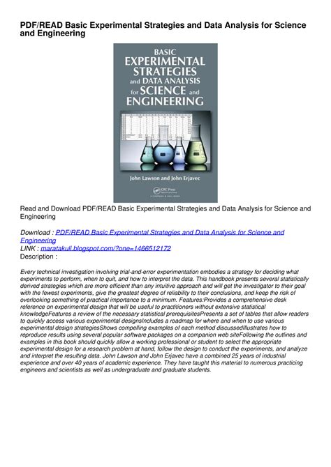 Pdf Read Basic Experimental Strategies And Data Analysis For Science And Engine Blogspot One