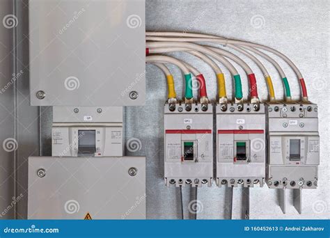 A Large Input Circuit Breaker And A Series Of Circuit Breakers With