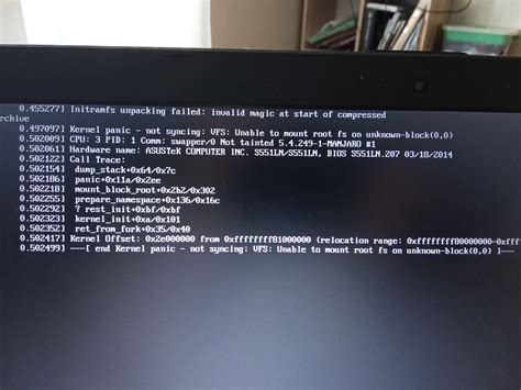 notebook does not boot after last update kernel 5 4 support