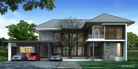 Two Storey House In Resort Style 2 Storey House Design With 4 Bedrooms And 6 Bathrooms Area 480