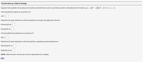 Solved Suppose That A Particle Moves Along A Horizontal
