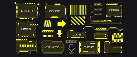 23 Cyberpunk Tech Shape Elements 54910423 Vector Art At Vecteezy