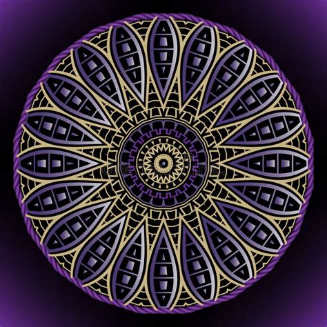 Violet Mandala Shapes Abstract Background Stock Illustration