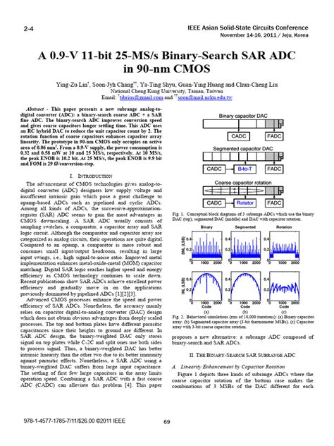 A 09 V 11 Bit 25 Ms S Binary Search Sar Adc In 90 Nm Cmos Pdf