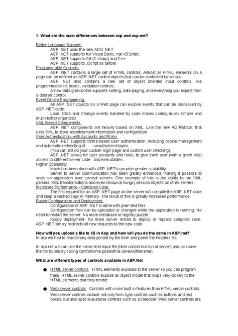 Asp What Are The Main Differences Between Asp And Asp Better Language Support Asp Net Uses