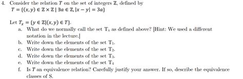 solved consider the relation t on the set of integers z