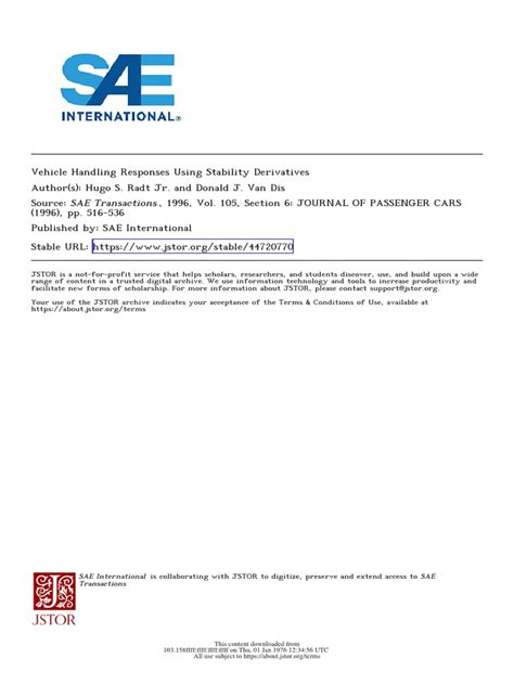 Transfer Functions From The Bicycle Model 2dof Equations Of Motion 44720770 Pdf Flight