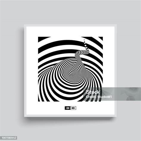 터널입니다 광학 환영입니다 블랙 앤 화이트 줄무늬 배경을 추상화 합니다 디자인 서식 파일을 커버 3 차원 벡터 그림입니다 0명에 대한 스톡 벡터 아트 및 기타 이미지