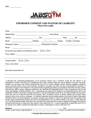 Gym Liability Waiver Form Fill Out And Sign Printable Pdf Template