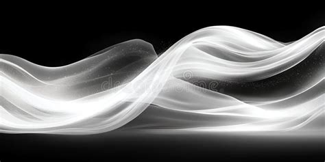 Elegant White Flowing Fabric Abstract Design Background Art Wave Silk Soft Grey Light Stock
