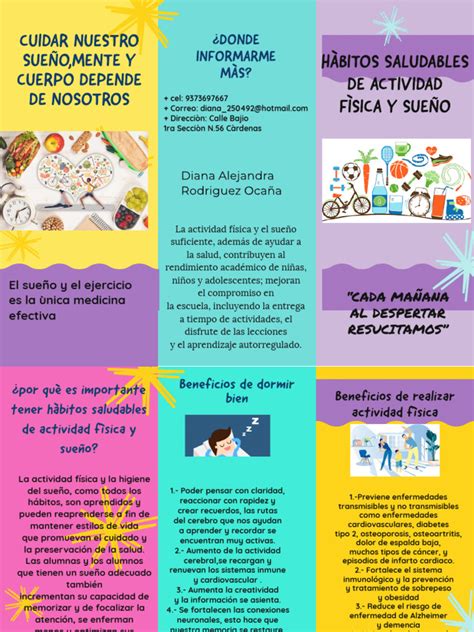 Triptico Habitos Saludables Pdf Dormir Sicología