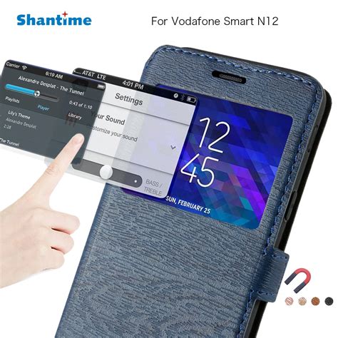 Pu Leather Phone Case For Vodafone Smart N12 Flip Case For Vodafone Smart N12 View Window Book