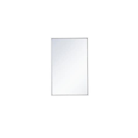 Small Rectangle White Modern Mirror 18 In H X 28 In W Wm83656white The Home Depot